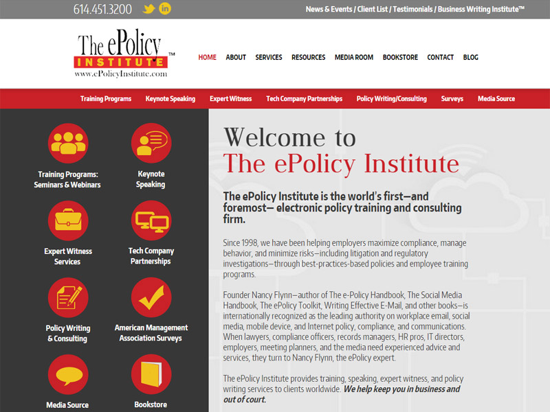 The ePolicy Institute - Robintek: Columbus Website Design, Graphic ...