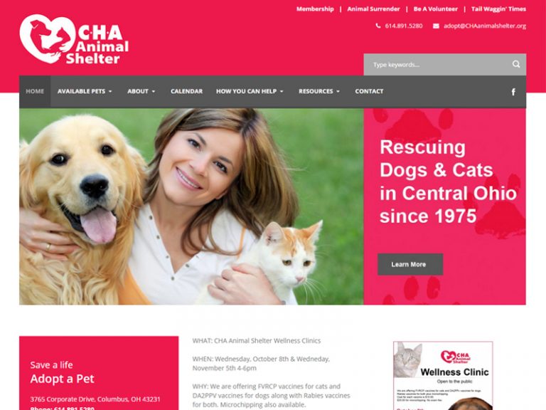 CHA Animal Shelter | Robintek : Innovative Website Design + Digital ...