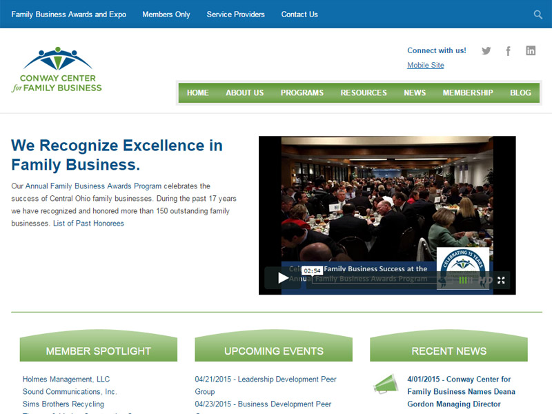 Conway Center for Family Business - Robintek: Columbus Website Design ...