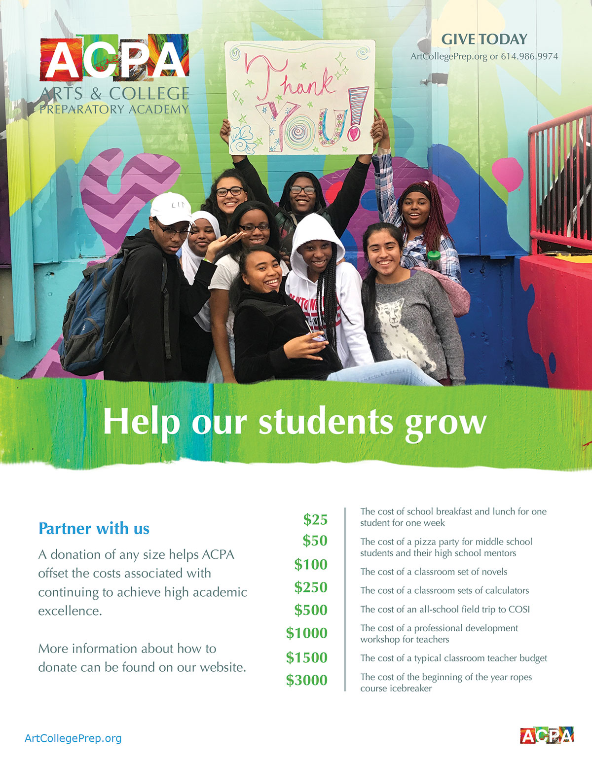 ACPA Middle School Giving Flyer - Robintek: Columbus Website Design ...